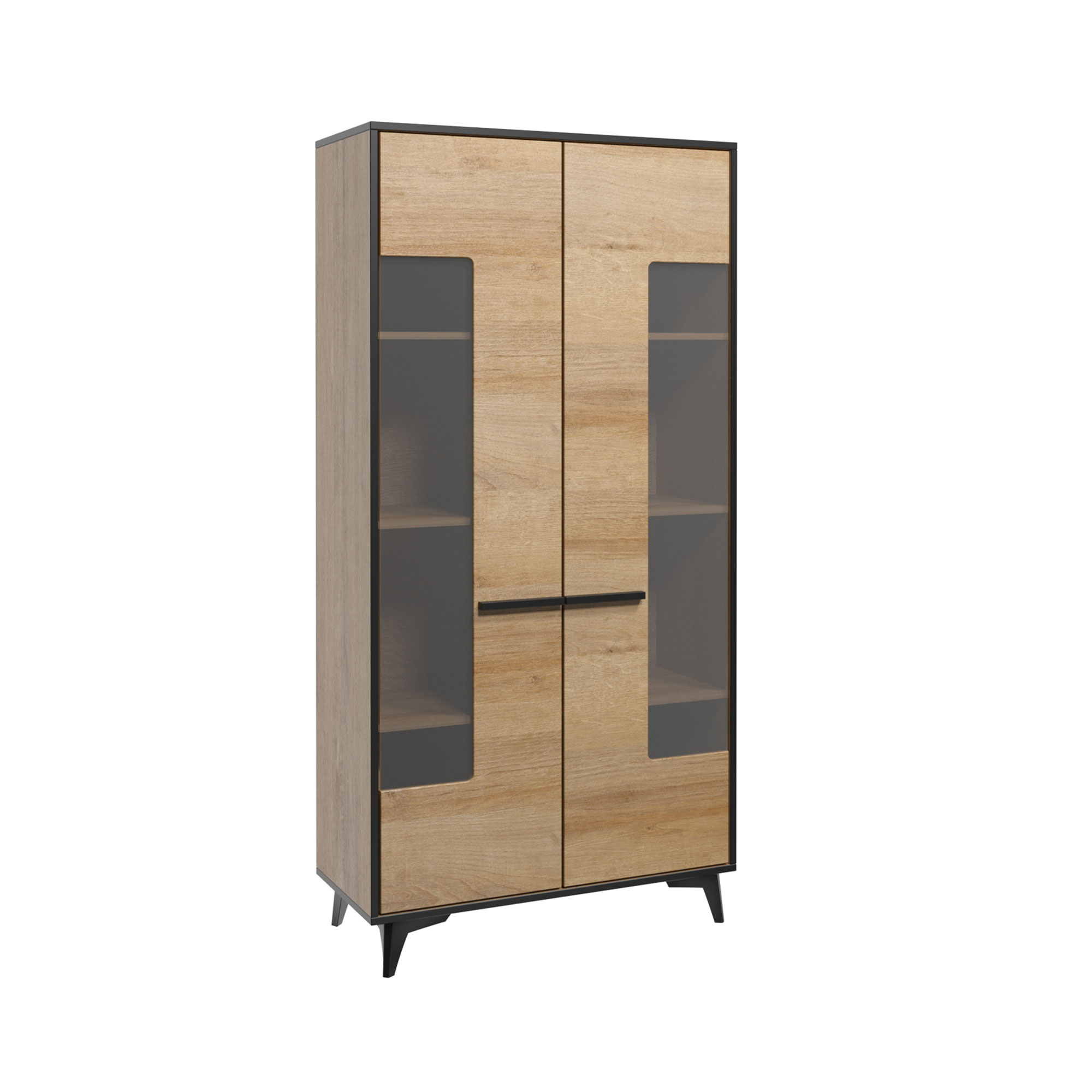 FRIDA VITRINA HRAST/CRNA W2D