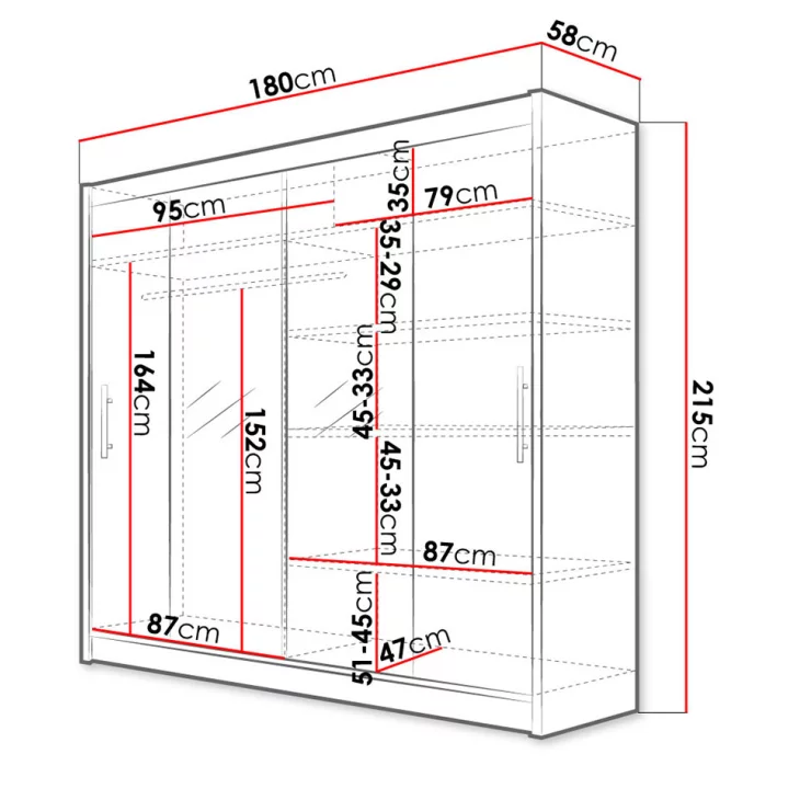 Garderobni ormar London II + LED