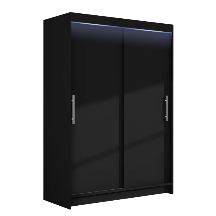 Garderobni ormar Aldo I - black + LED